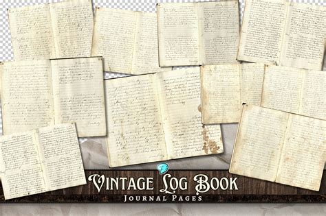 Vintage Log Book Printable Sheets Graphic By Emily Designs · Creative