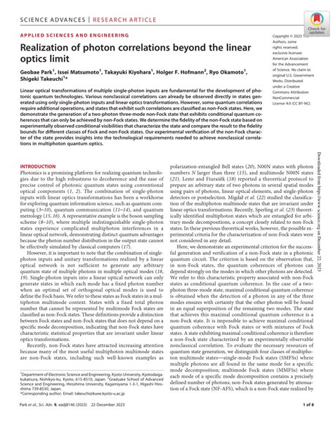 Pdf Realization Of Photon Correlations Beyond The Linear Optics Limit