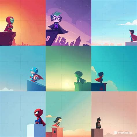 Superhero Theme Ppt Backgrounds Midjourney Prompt Promptbase