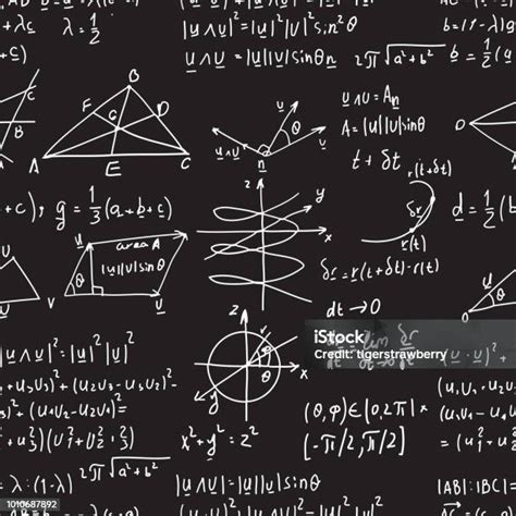 수학 벡터 기하학 도표 수식 계산 포함 완벽 한 패턴입니다 끝 없는 텍스처 배경 색상을 사용할 수 있습니다 각도에 대한 스톡 벡터 아트 및 기타 이미지 Istock