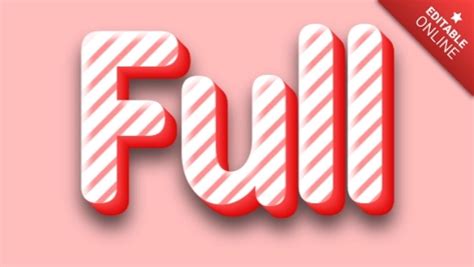 Full Red Pink Candy 3d Text Effect Generator