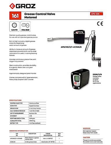 Groz Grease Pump Equipment 15 Kg Groz Portable Air Operated Grease