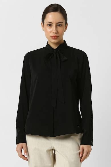 Buy Women Black Solid Long Sleeves Formal Shirt Online 39945111 Van