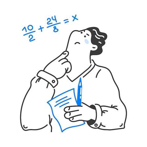 Premium Vector Boy Thinks About Solving An Equation