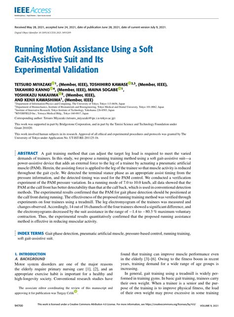 Pdf Running Motion Assistance Using A Soft Gait Assistive Suit And