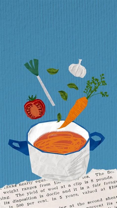 Cute Vegetable Soup Iphone Wallpaper Colorful Food Background