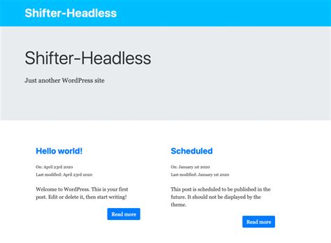 using gatsby with shifter headless and the wordpress api shifter
