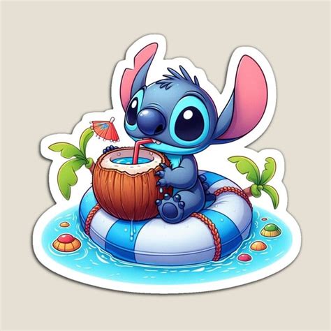 Stitch Pool Float Magnet Summer Fun In 2025 Summer Sticker Disney
