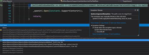 Exception Thrown Upon Loading WebView Runtime In The Latest Update Issue