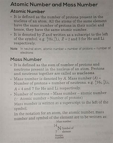 Atomic Number And Mass Number Atomic Number It Is Defined As The Number