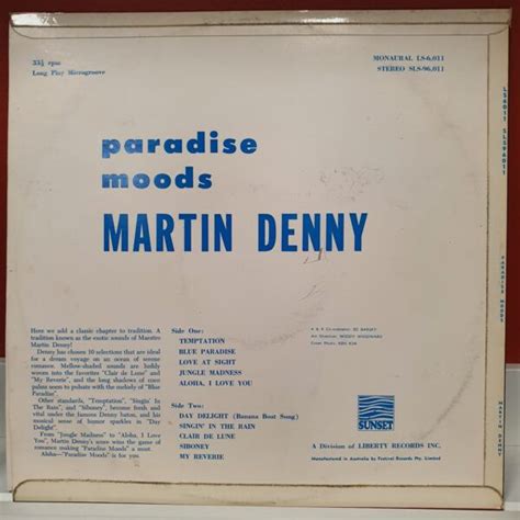Martin Denny ‎ Paradise Moods Vgvg Rocky Road Records