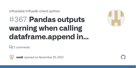Pandas Outputs Warning When Calling Dataframeappend In Fluxcsvparser
