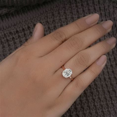 Cora Jewellery 10x8mm Oval Moissanite Engagement Ring For Women Hidden