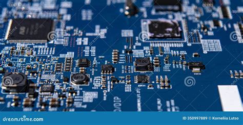 Electronic Circuit Board Close Up Computer Motherboard With Electrons