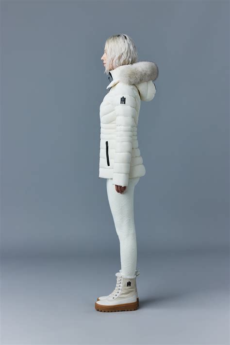 Mackage Patsy Agile 360 Down Jacket With Blue Fox Fur Reversible