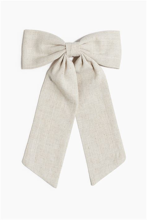 Barrette Avec Nœud En Lin Mélangé Beige Clair Femme Handm Be