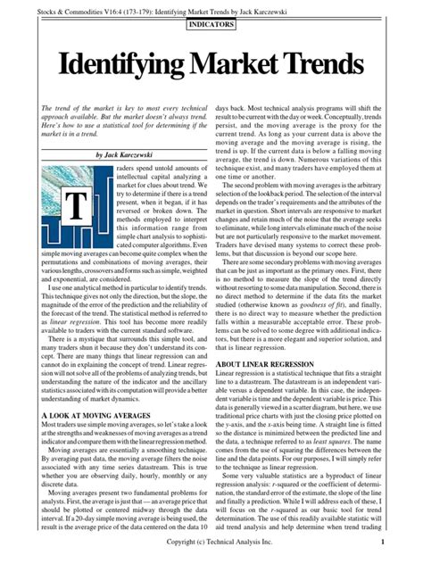 Identifying Market Trends Pdf Linear Trend Estimation Coefficient