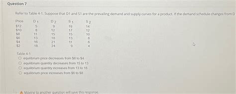 Solved Question 7Refer to Table 4-1. ﻿Suppose that D1 ﻿and | Chegg.com