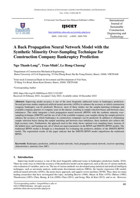 Pdf A Back Propagation Neural Network Model With The Synthetic