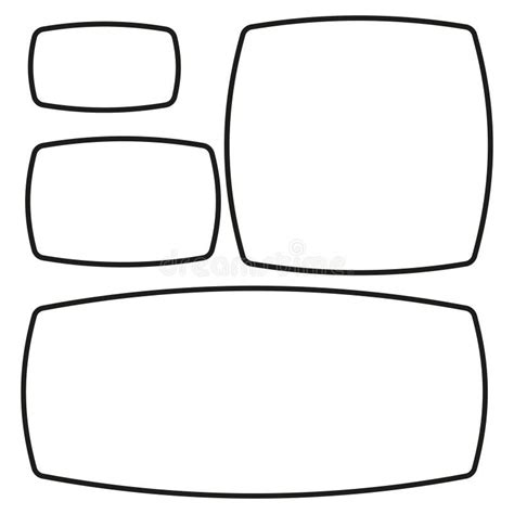 Abstract Rectangular Icons Rounded And Angular Variations Black And White Geometric Shapes