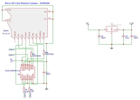 Micro SD Card Module Catalex Schematic Resources EasyEDA