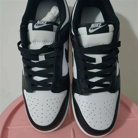 Nlke Dunk Low Black And White Panada Sneaker Uk6 Depop