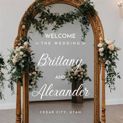 Wedding Welcome Sign For Mirror Customizable Names Acrylic