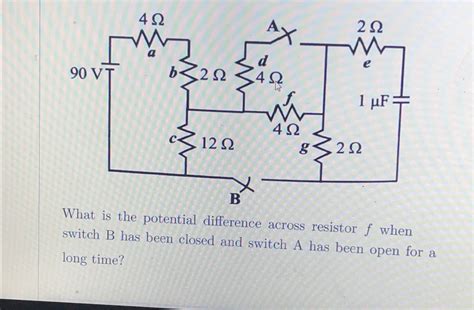 Solved What Is The Potential Difference Across Resistor F