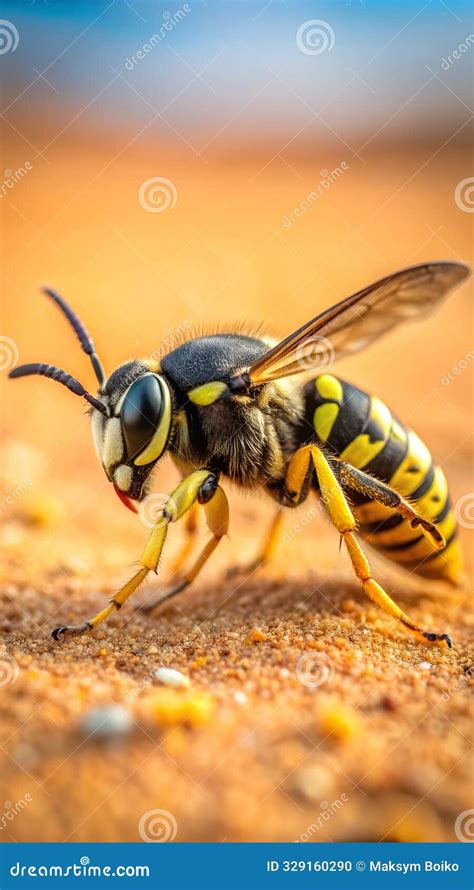 Executioner Wasp Bee Walks Desert Stock Illustration Illustration Of