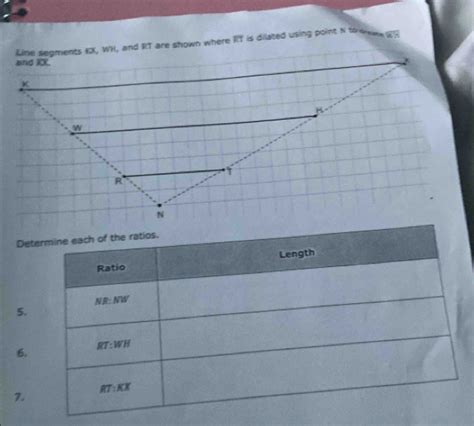 line segments ix wh and rt are shown where rt is dilated using point