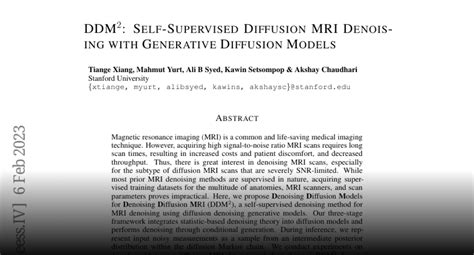 Paper Page Ddm2 Self Supervised Diffusion Mri Denoising With
