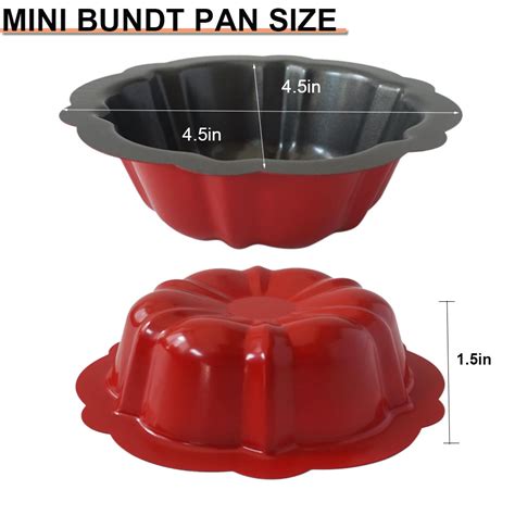Donepart 45 Inch Mini Fluted Tube Pan Non Stick Tube Pan Mini Bunte