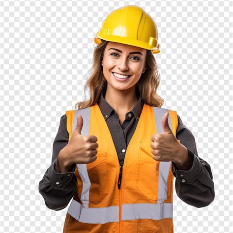 Premium Psd Female Builder On Transparency Background Psd