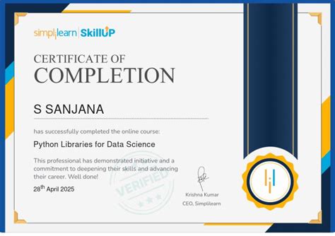 excited to share with you all that i completed the python libraries for data science course in