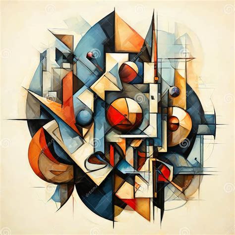 Abstract Geometric Composition With Bold Shapes And Colors Stock Image