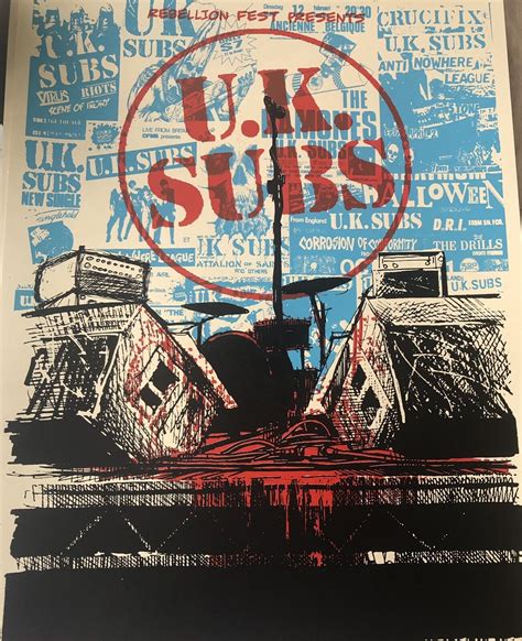 Uk Subs Gig Concert Poster Silkscreen 18x24 Rebellion Fest Ebay