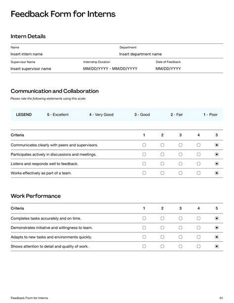 Feedback Form For Interns Template Fill And Sign With Lumin