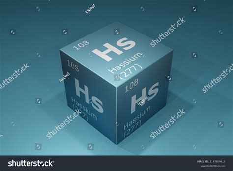 Hassium 3d Rendering Symbols Elements Periodic Stock Illustration