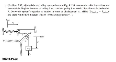 1 Problem 233 Adjusted In The Pulley System Shown In Fig P233 Assume The Cable Is Massless And
