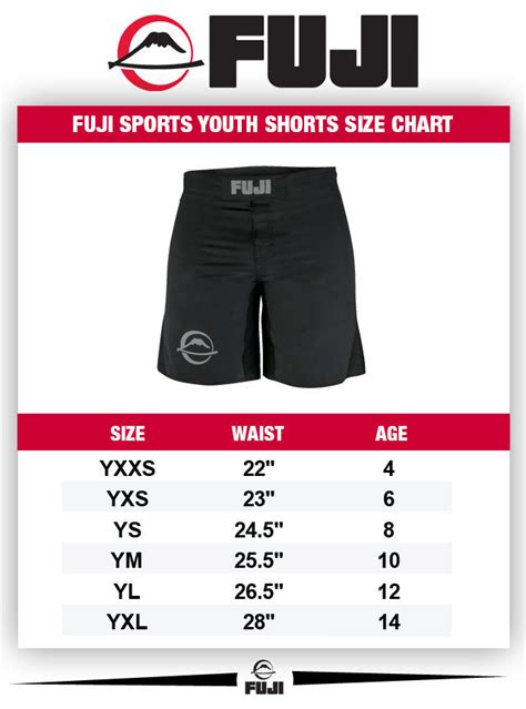 Fuji Size Charts