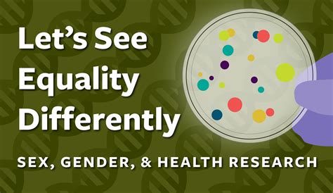 Lets See Equality Differently Sex Gender And Health Research Yale