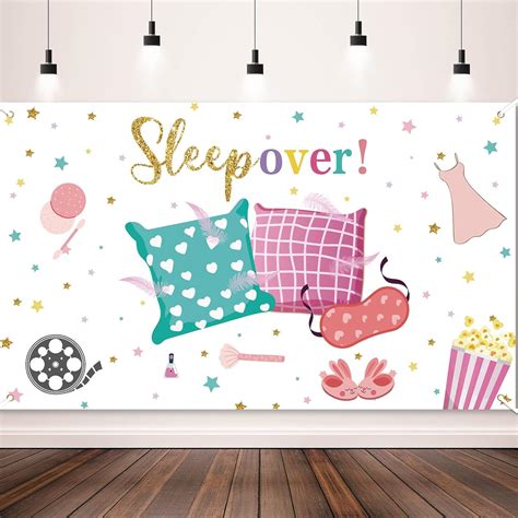 Sleepover Party Backdrop Banner Sleepover Birthday Party