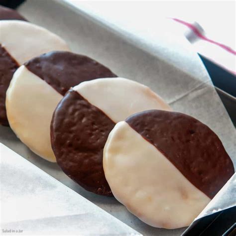 Mini Black And White Cookies With Vanilla And Chocolate Glaze