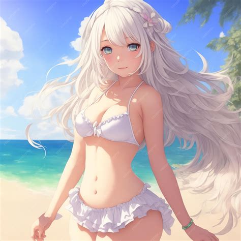 Sexy Anime Girl In White