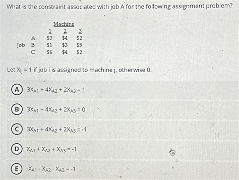 solved what is the constraint associated with job a for the