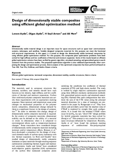 Pdf Design Of Dimensionally Stable Composites Using Efficient Global Pdf Design Of Dimensionally Stable Composites Using Efficient Global