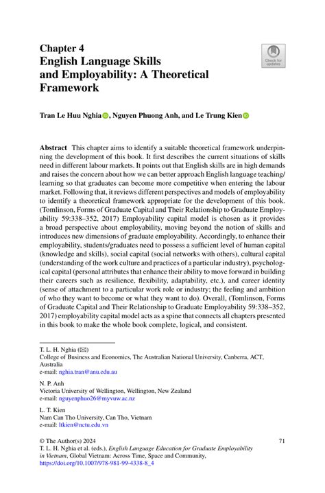 Pdf English Language Skills And Employability A Theoretical Framework