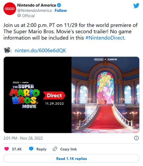 Direct Announcement For Mario Movies Second Trailer Know Your Meme