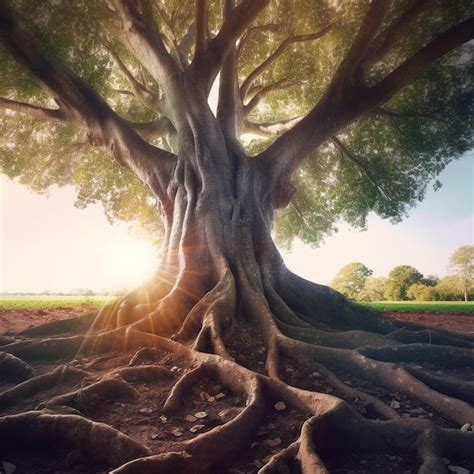 Premium Ai Image Strong Tree Under Storm