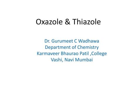 Oxazole Pptx Chemistry Science